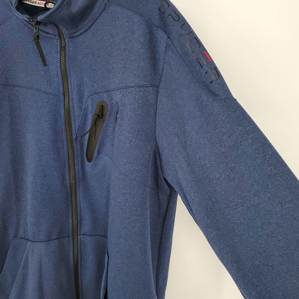 Spyder Active Prow B Jacket Mens Large Navy Blue Long Sleeve Full Zip ...
