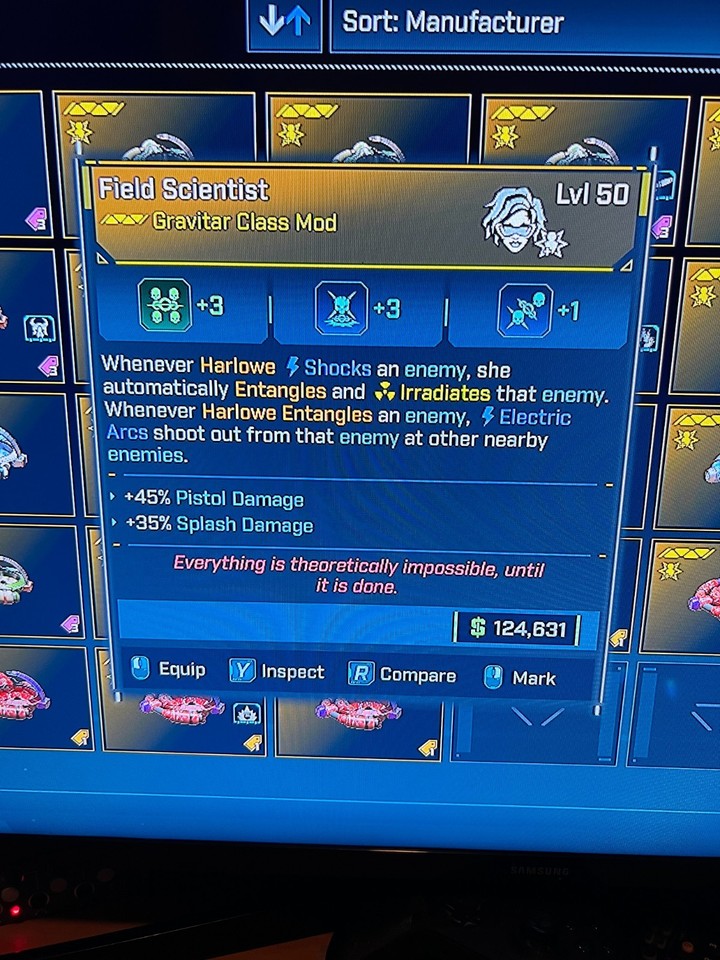 Borderlands 4 HARLOWE CLASS MOD GRAVITAR BL4 SCIENTIST BIO-ROBOT PC-PS ...