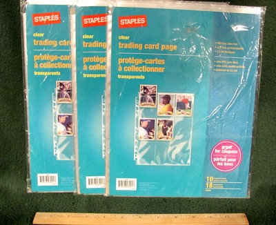 STAPLES CLEAR TRADING CARD PAGES SET of 3 packs. NEW | eBay