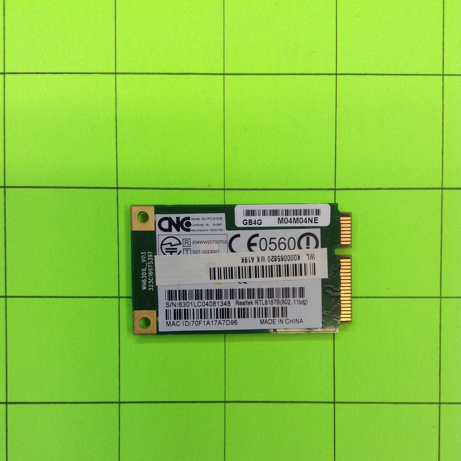 Laptop Computer Realtek RTL8187B (802.11B/G) Network Card | eBay