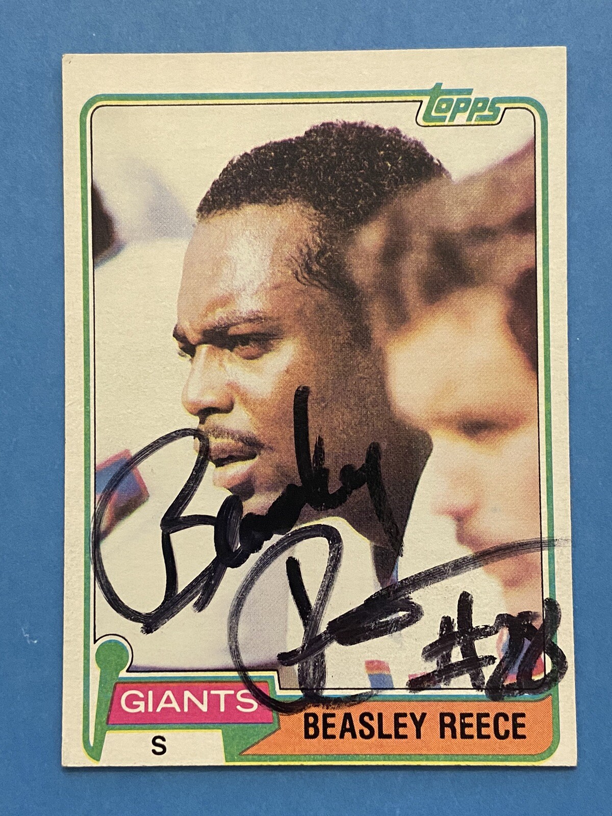 BEASLEY REECE Signed 1981 Topps #504 NY Giants North Texas State ...