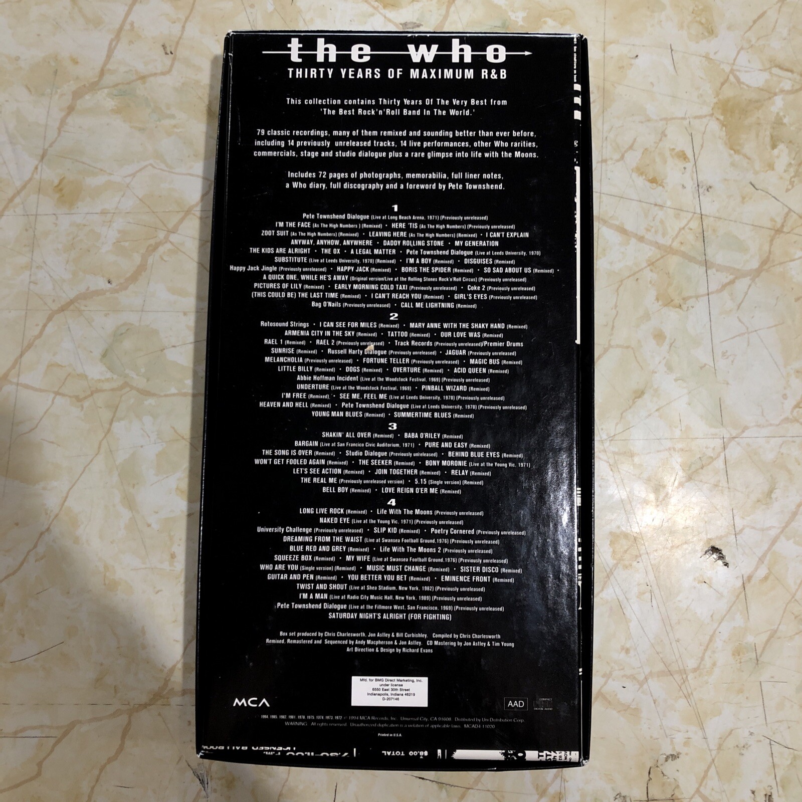 The Who Thirty Years Of Maximum R&B 4CD Box w/Rare Booklet, Like New ...