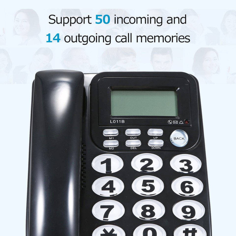 Corded Landline Phone with Hands-Free Calls and 50 Incoming Call Memory ...