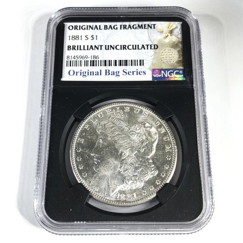1881-S Morgan Dollar w/ Original Bag Fragment NGC Brilliant ...