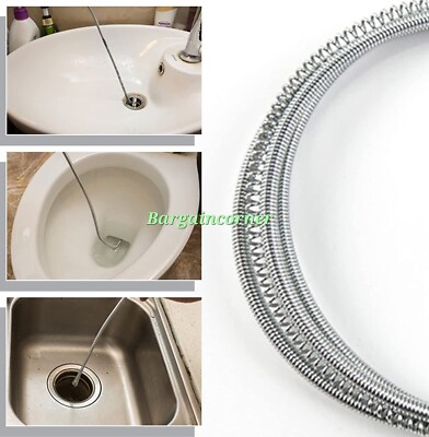 Drain Unblocking Spring Snake Wire Rod Unclog Sink Shower Pipe ...