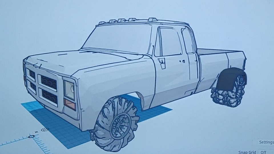 AXIAL SCX10 1/10 305mmWB DODGE RAM D350 DIY FIRST GEN EXT CAB DUALLY ...