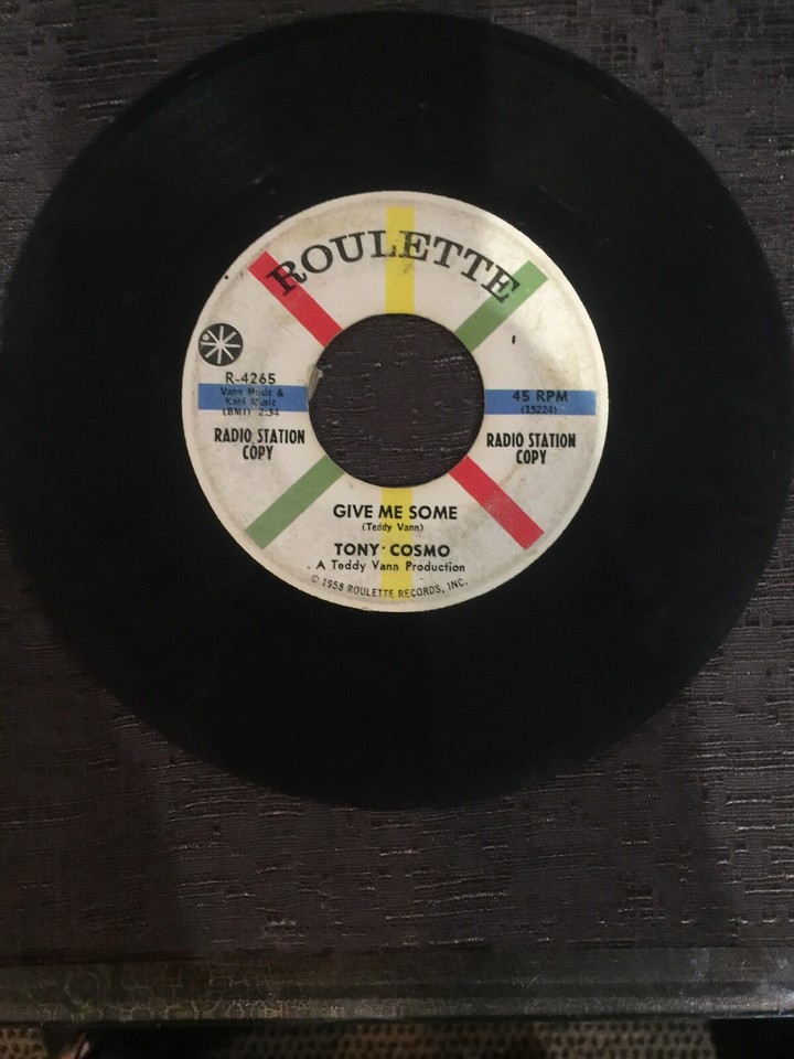 TONY COSMO: Teenager For President 45 Oldies RARE ...RADIO STATION COPY ...