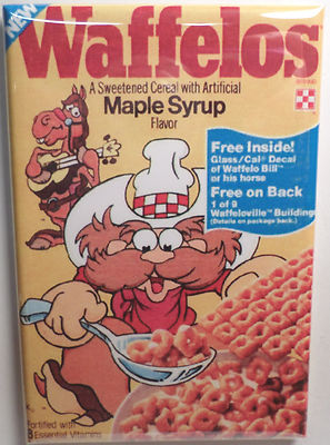 Waffelos Vintage Cereal Box 2" x 3" Refrigerator or Locker MAGNET | eBay