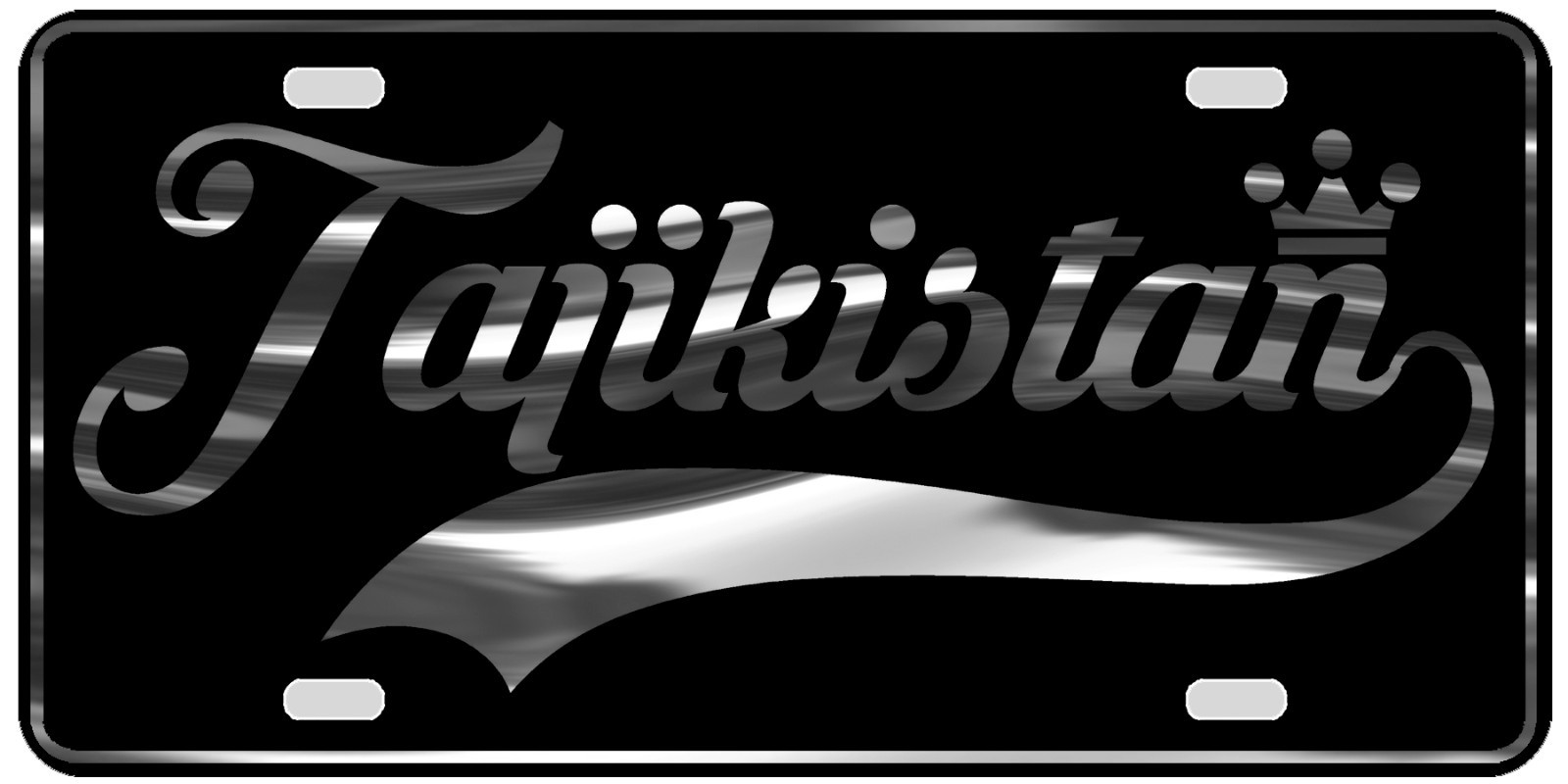 Tajikistan License Plate All Mirror Plate & Chrome and Regular Vinyl ...