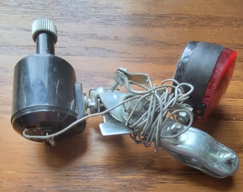 Vintage Bike Bicycle Light Generator w/ Rear Red Light | eBay