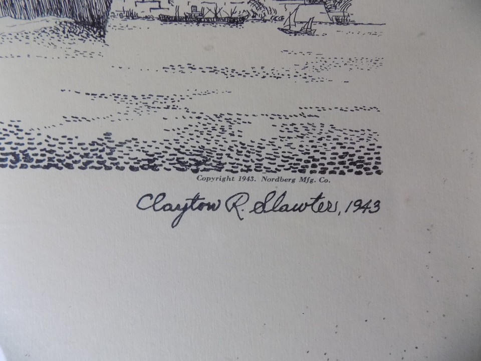 Vintage Merchant Marine WW2 C-1 Cargo Vessel Ship Pen & Ink Drawing ...