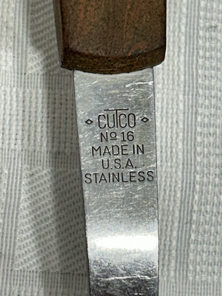 Vintage CUTCO Knife Co. No 16 Flipper Spatula Stainless Brown Wood ...