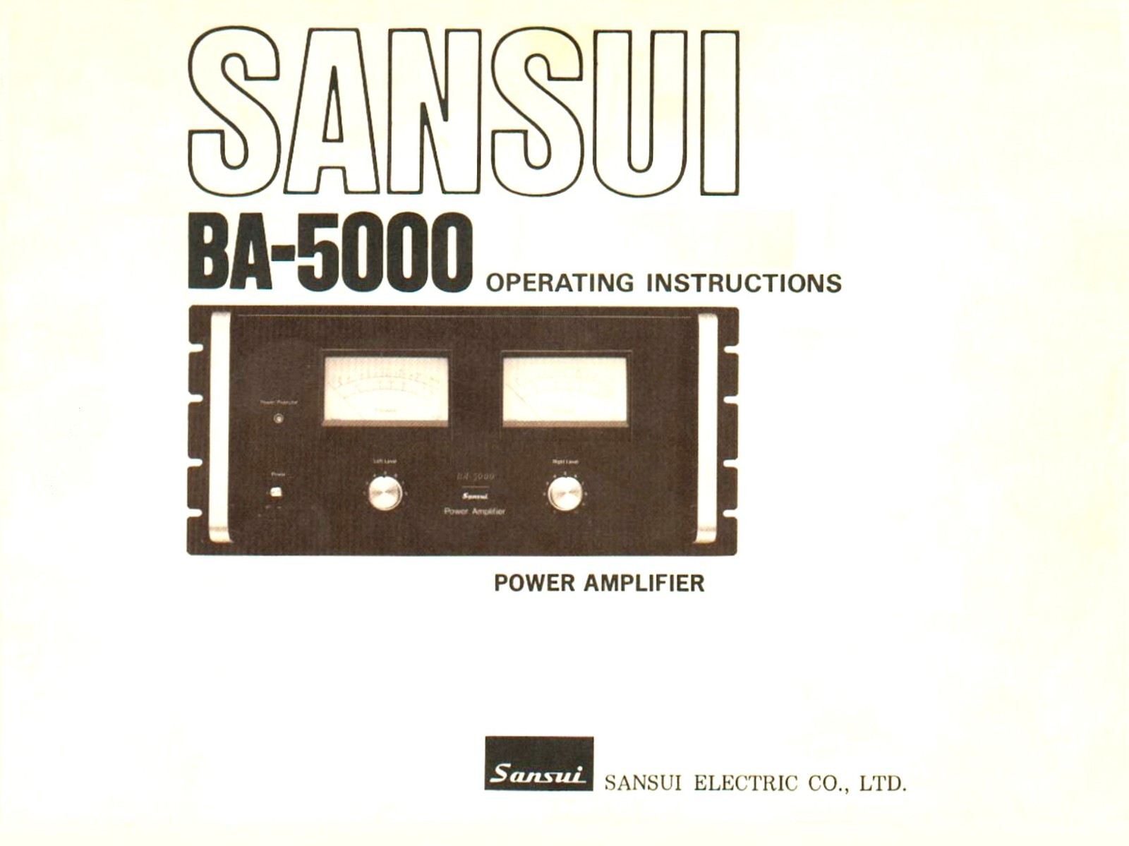High-res scans of the rare owner's manual for Sansui BA-5000 power ...