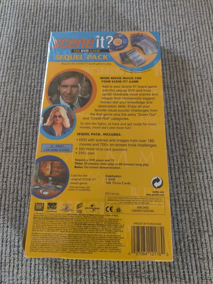 Scene It : DVD Game - Sequel Pack : Movie Trivia Edition (C5209) New ...