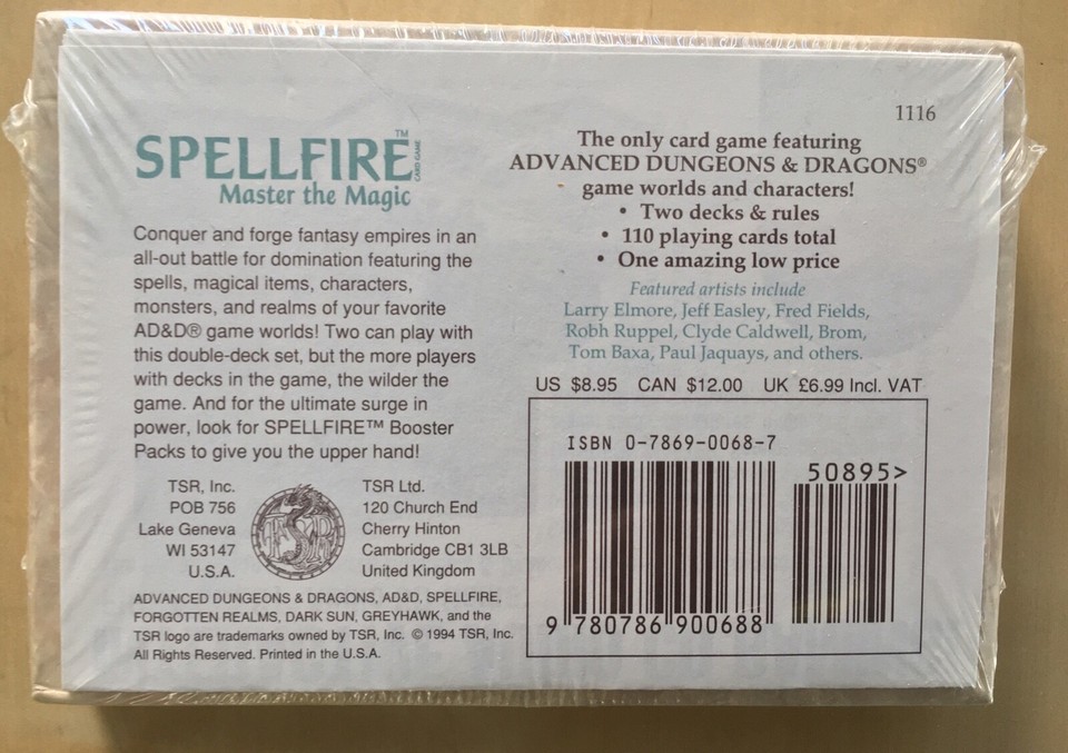 ADVANCED D&D SPELLFIRE Master The Magic Dual Decks First Edition 1994 ...