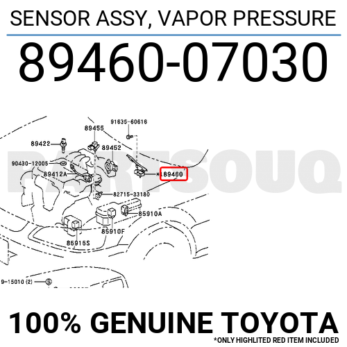 8946007030 Genuine Toyota SENSOR ASSY, VAPOR PRESSURE 89460-07030 | eBay