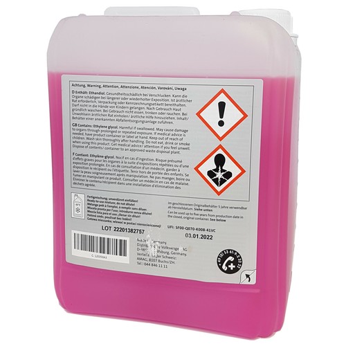 Original VW Kühlflüssigkeit G12evo Kühlmittel 5L Fertigmischung ...