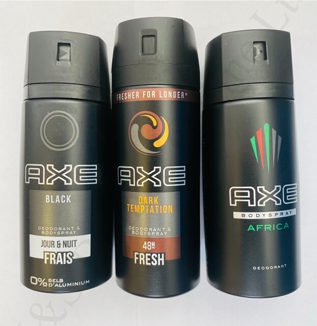 3 x Axe ( Lynx) Deodorant Body Spray 150ml Marine Musk Africa Peace ...