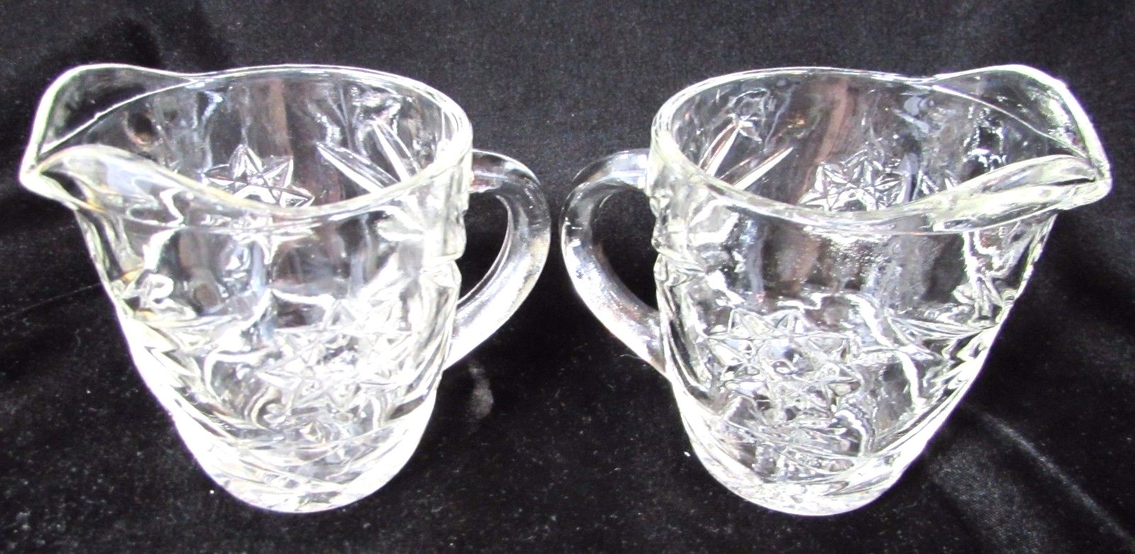 Vtg Anchor Hocking EAPC Star of David Small Creamer Pitchers Clear ...