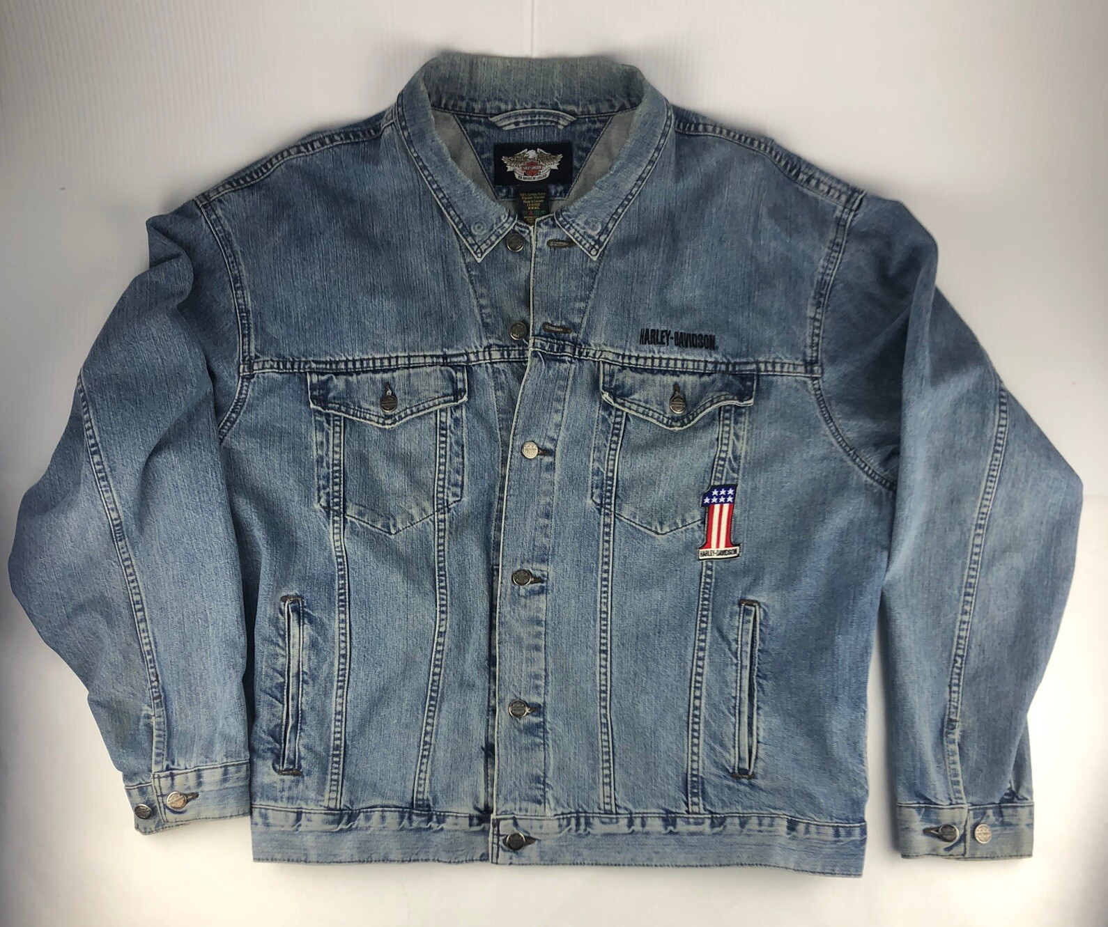 Harley Davidson Denim Jean Motorcycle Jacket Number O… - Gem