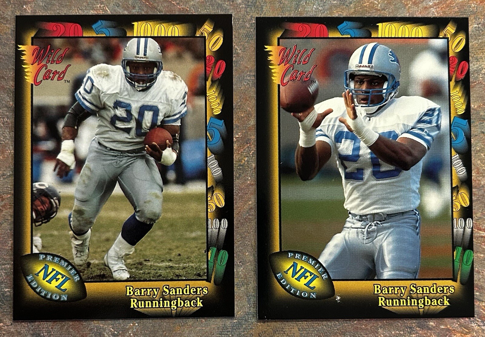 1991 Wild Card Barry Sanders NFL Prototype-2 & Base #89 Lions | eBay