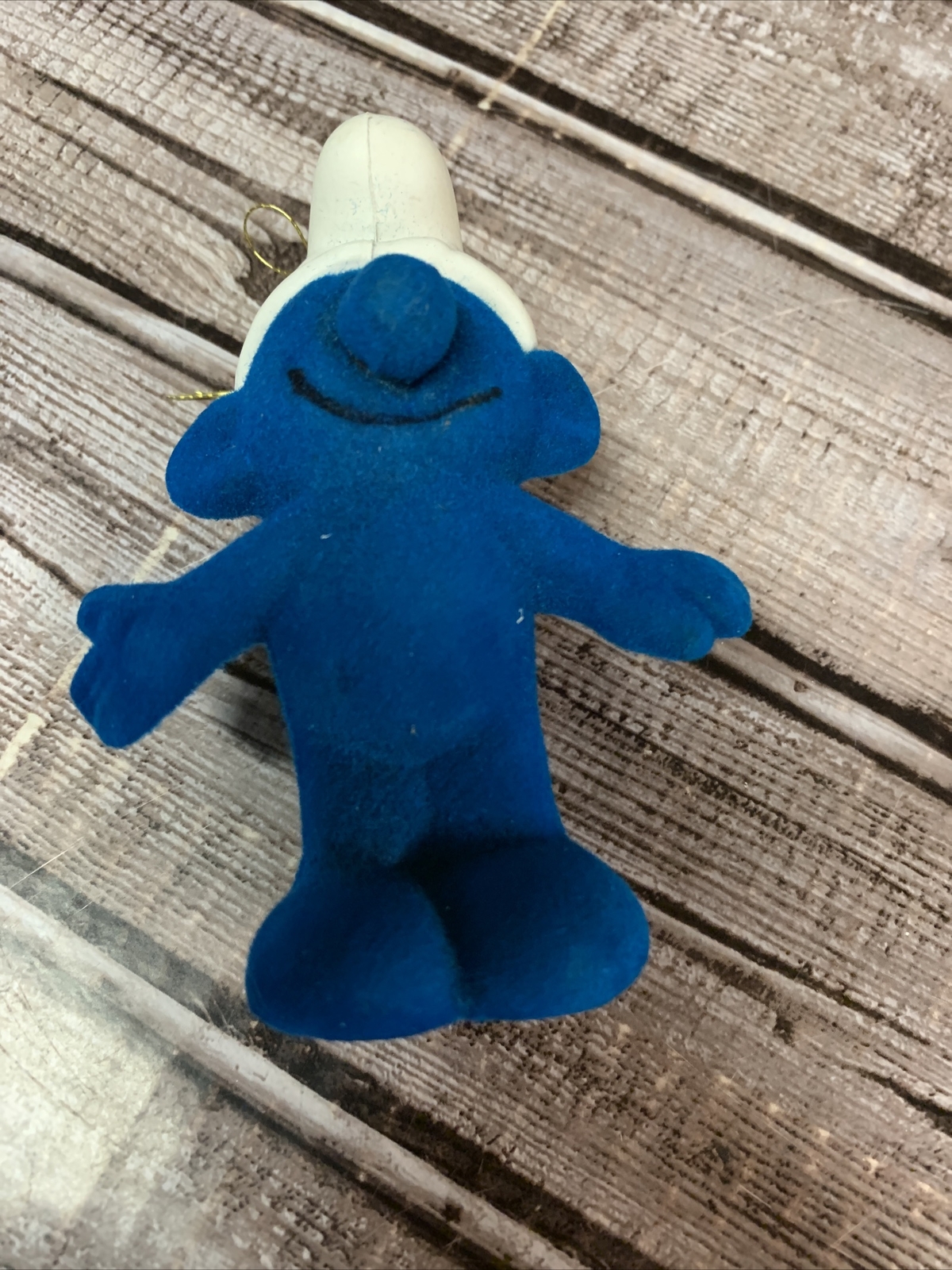 Vintage - Smurf Christmas Tree Ornament - Flocked Velvet - 4" - Rare | eBay