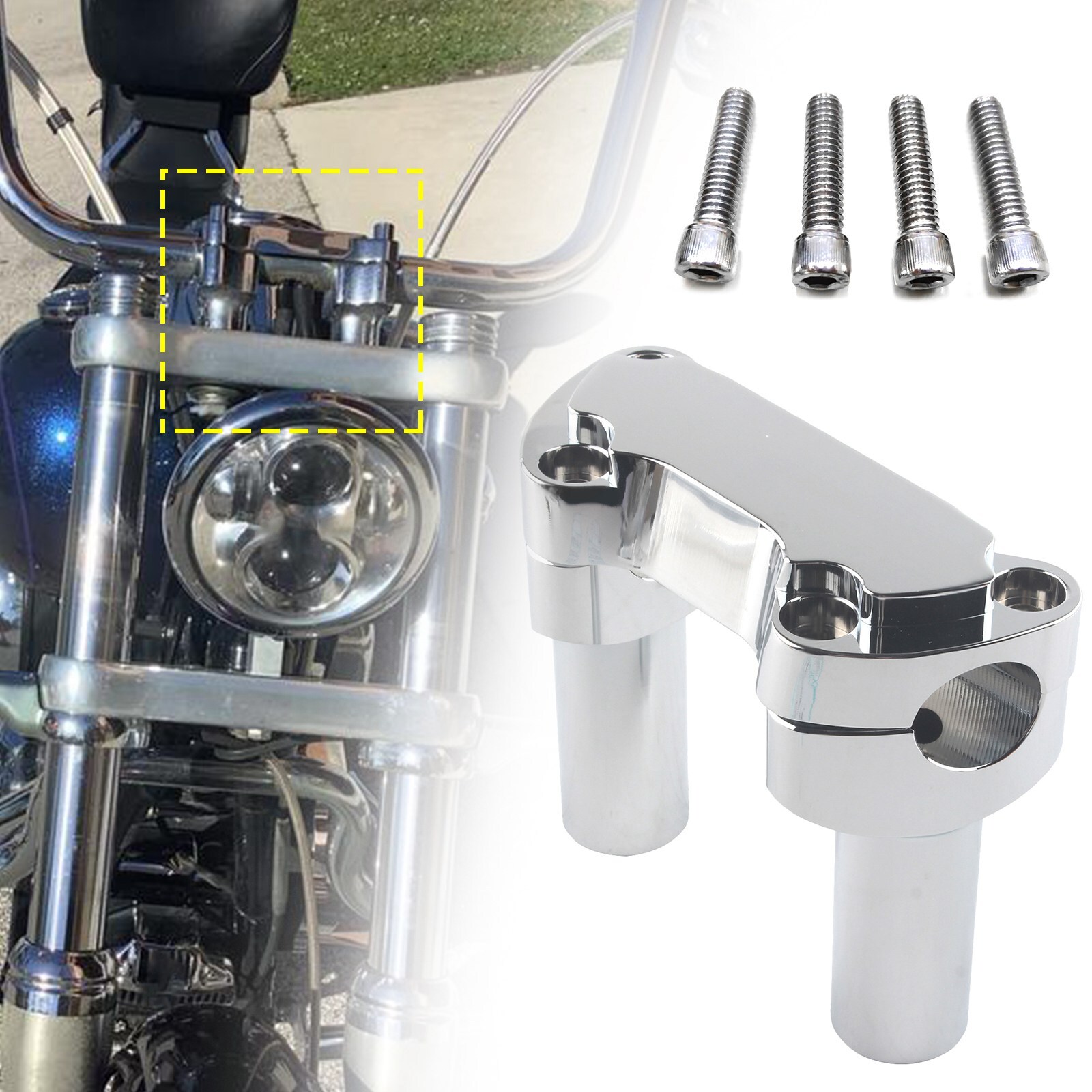 3.5" Handlebar Risers Top Clamp For Harley Fat Boy Heritage Softail ...