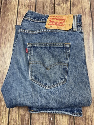 Vintage 90s Levi’s 501 Mid Wash Denim Blue Jeans 34x32 Red Tag R | eBay