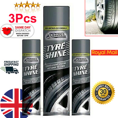 3x Carpride Car Tyre Valet ShineGloss Clean Long Lasting Wet Look ...