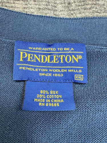 Vintage Pendleton Button Up Vest Men's size 2XL Blue Knit 80% Silk 20% Cotton | eBay