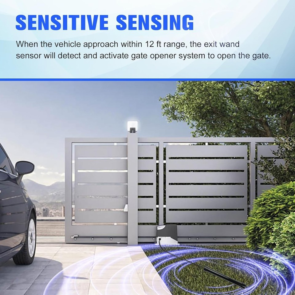 Vehicle Exit Sensor Driveway Gate Vehicle Exit Wand Sensor with 50 ft ...
