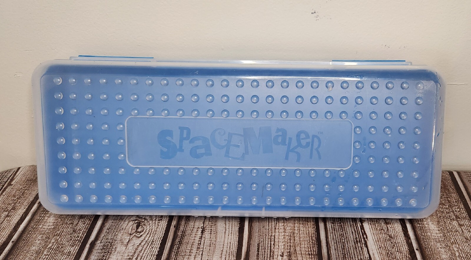 90s Spacemaker Pencil And Ruler Box Case Clear Blue Extra Long 5x13 | eBay