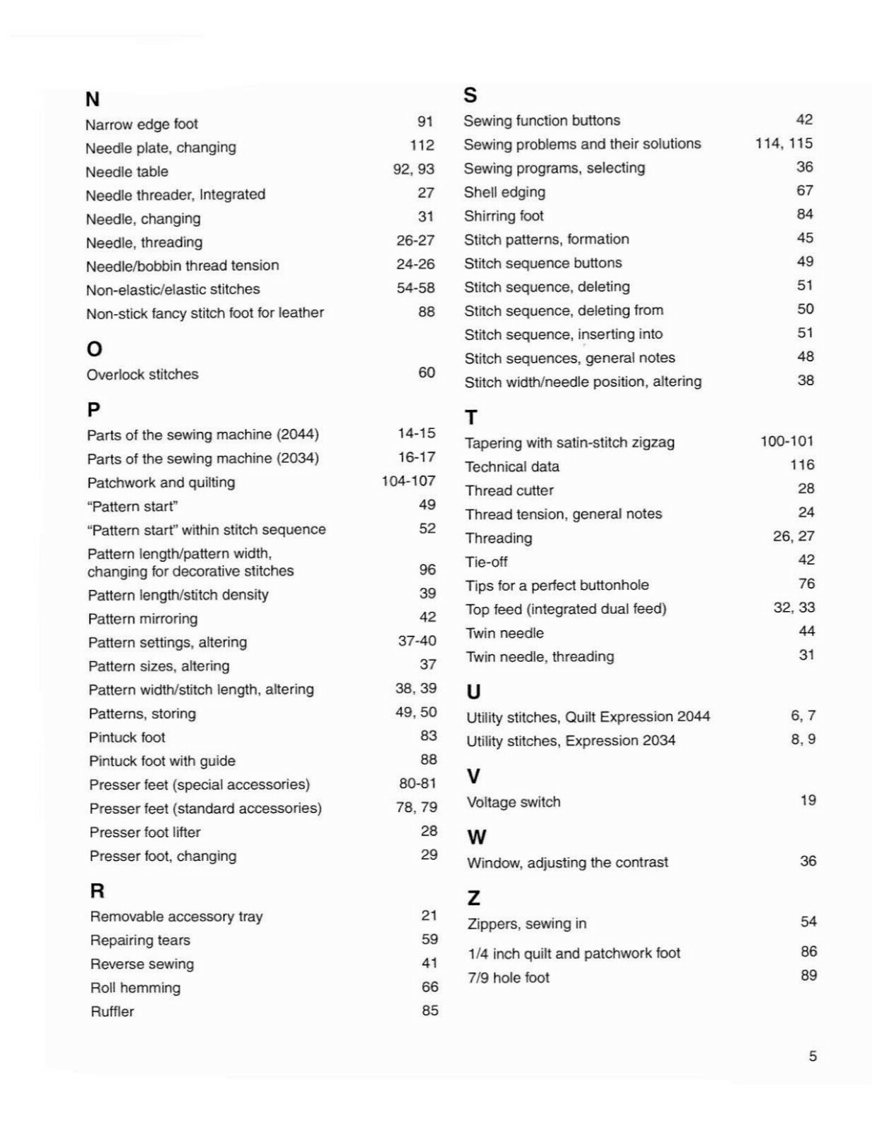 On CD * PFAFF 2034 2044 Expression INSTRUCTION Book / OPERATING MANUAL ...