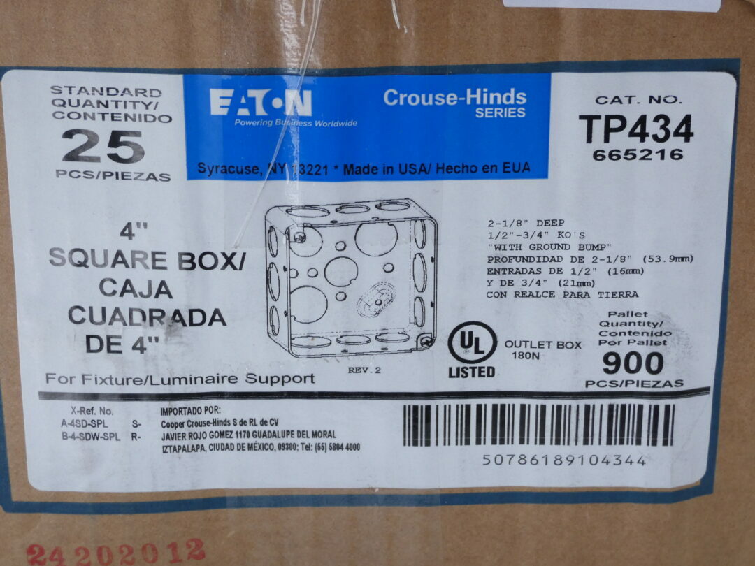 Crouse-hinds+Tp434+Square+Outlet+Boxes for sale online | eBay