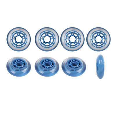 Roller Hockey Wheels Indoor 72mm 78A Soft Inline Skate Clear/Blue 8 ...