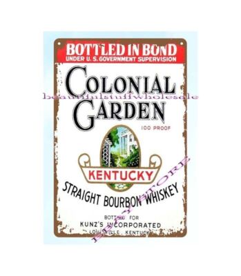 metal wall art Colonial Garden Kentucky Straight Bourbon Whiskey metal ...