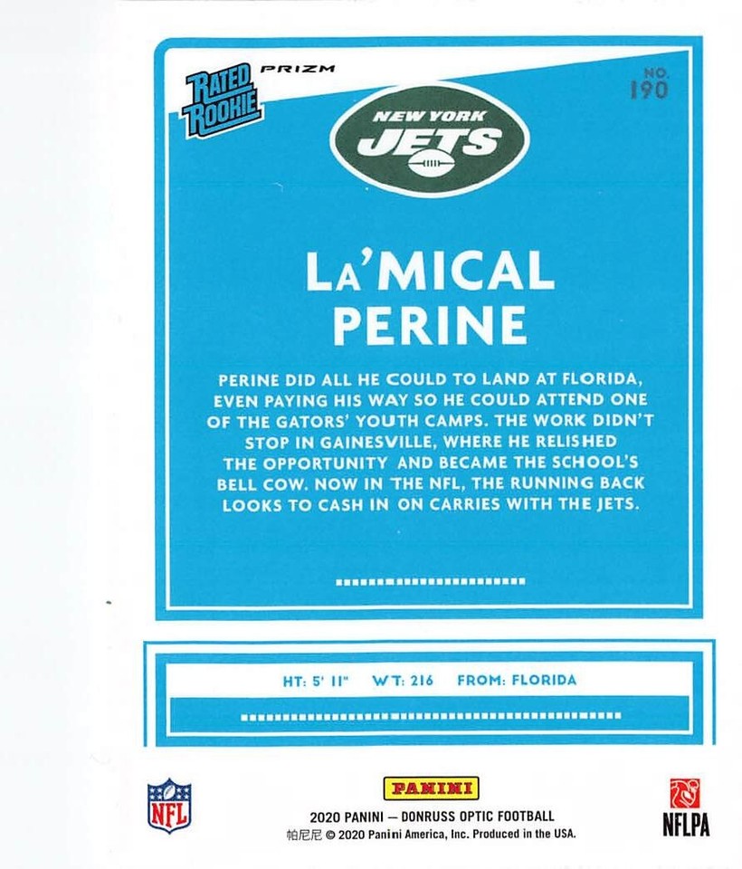 2020 Donruss Optic Pink #190 La'Mical Perine RR RC p2s-30252 | eBay