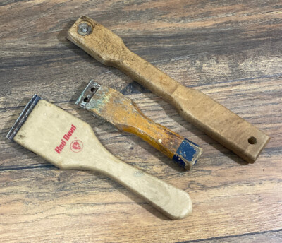 Lot of 3 Vintage Red Devil Paint Scraper & Vtg Wood Handle Scraper | eBay