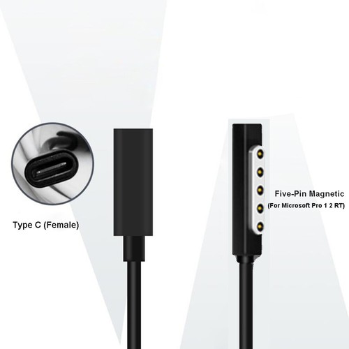 USB C Female Surface Charger Cable Power Cable for Microsoft Surface ...