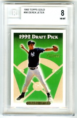 DEREK JETER~1993 TOPPS DRAFT PICK GOLD~BGS-8 NM-MT 9&9.5 SUBS ROOKIE RC ...