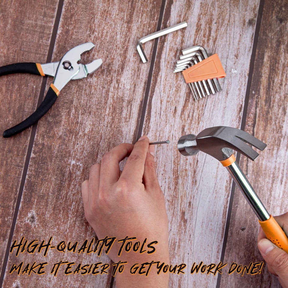 39 Piece Tool Set General Household Hand Kit with Plastic Toolbox ...