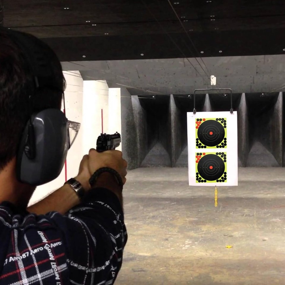12in Shooting Targets Adhesive Non Splatter Paper Glow Gun Shots Rifle ...