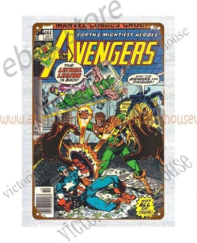 collectible artwork prints 1977 Avengers comics metal tin sign | eBay