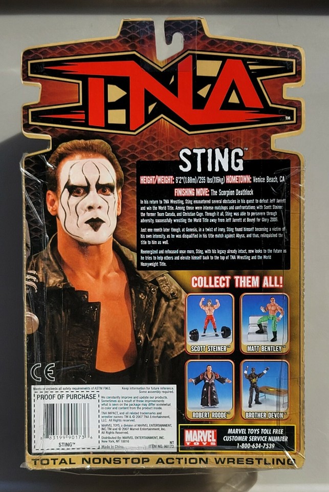 wwe wwf ljn classic superstars sting w/baseball bat & jacket wrestling ...