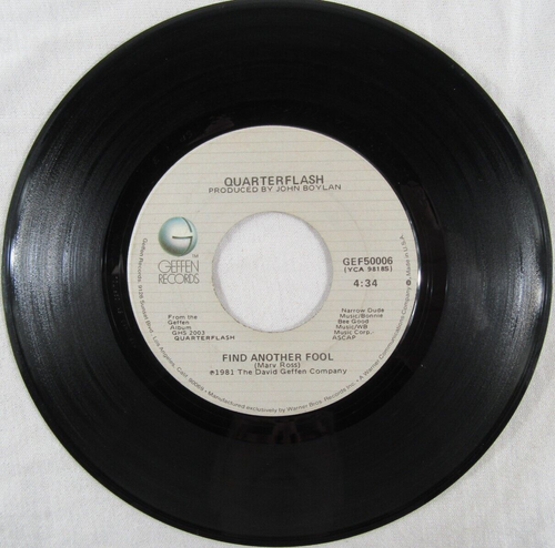 Quarterflash Find Another Fool / Cruisin' With The Deuce 45 RPM Single ...