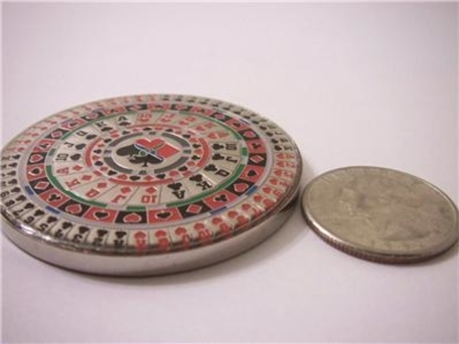 Poker Kaleidoscope Suited Pattern Heavy Card Guard Hand Protector Metal ...