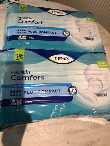 TENA PROskin Comfort PLUS COMPACT Incontinence Pads 84 ( 2 X Packs of ...