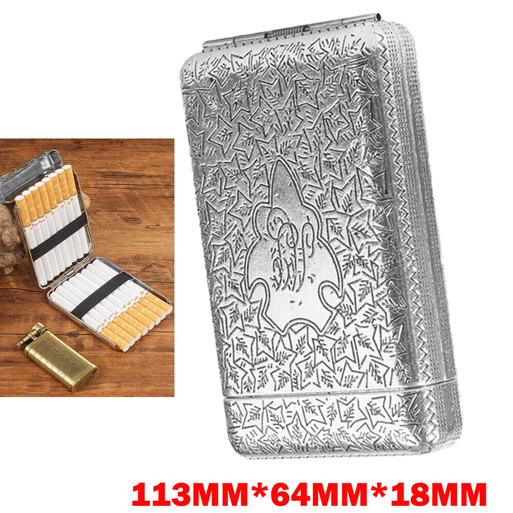 Silver Vintage Portable Metal Flip Top Three Open Cigarette Case For ...
