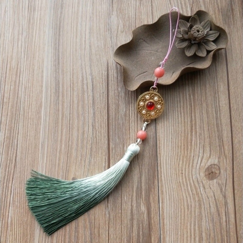 Lady Chinese Traditional Hanfu Waist Tassel Pendant Lotus Hanging Gift ...