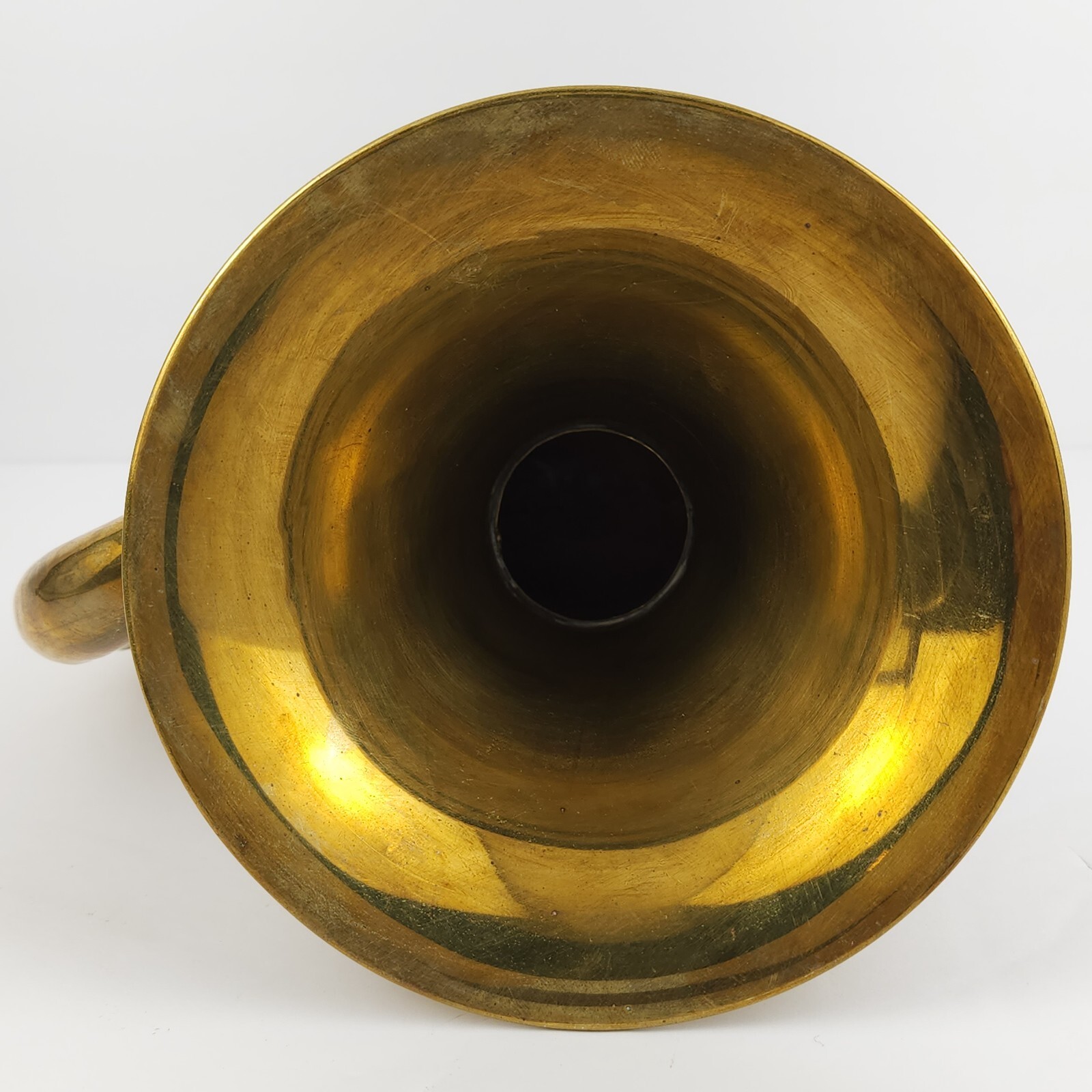 Vintage Brass Tone Metal Horn Short Bugle 6" Wide Bell Wind Musical ...